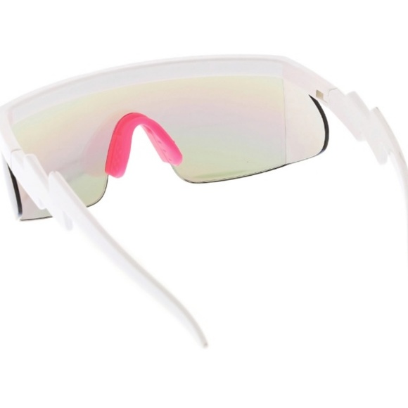 Accessories | Retro Rainbow Mirrored Goggle Shield Glasses New | Poshmark